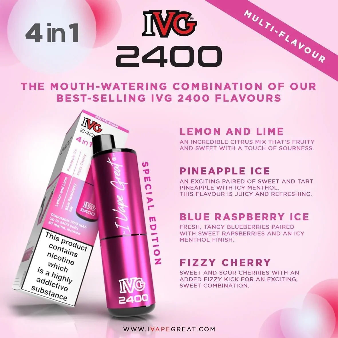 IVG 2400 Special Edition Disposable - £7.99 Any 3 for £22
